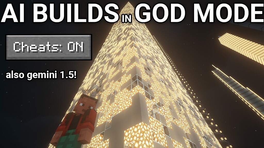 AI Builds in Minecraft God Mode - gpt-4 - Art of Smart