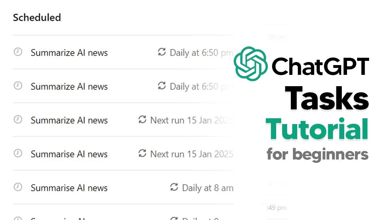 How To Use Chatgpt Scheduled Tasks Tutorial Chapgpt Tasks Tutorial 2025 Open Ai Art Of Smart