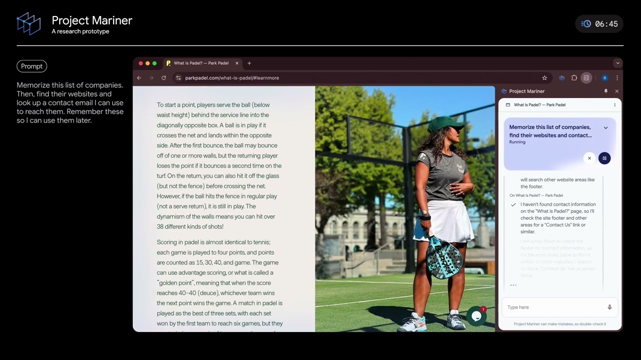 Project Mariner | Solving complex tasks with an AI agent in the Chrome browser [full length ...